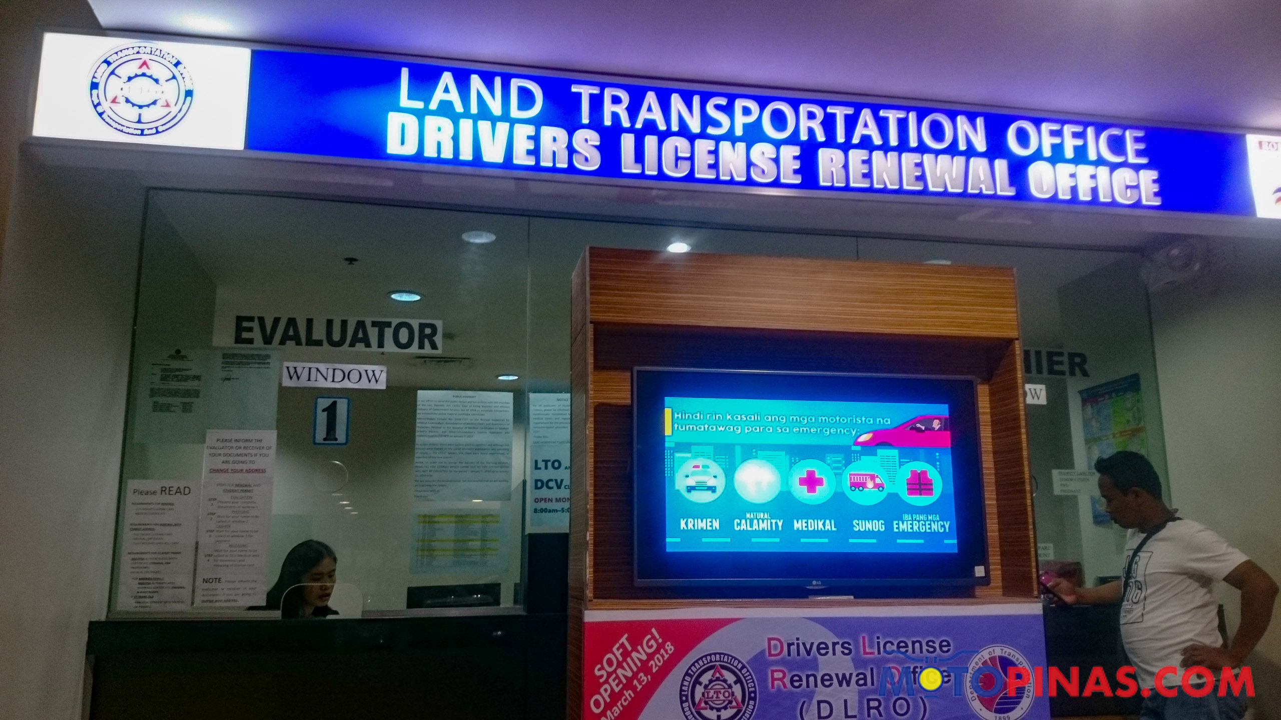 LTO SM Mall Of Asia Driver's License Renewal Office, Central Luzon