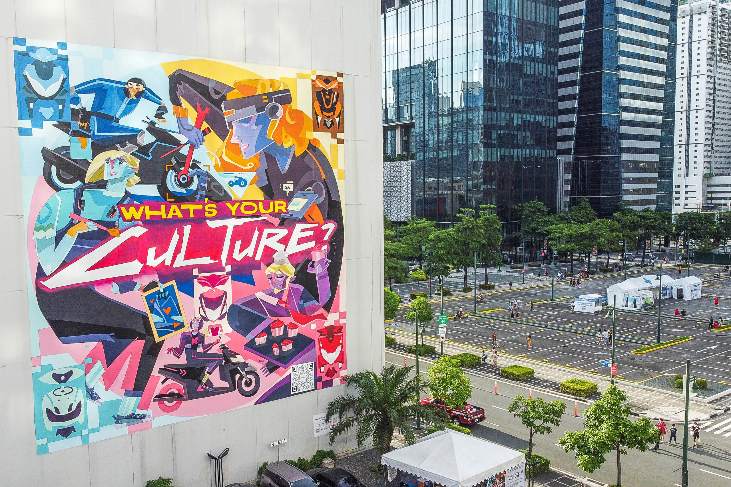 Yamaha tags BGC building with gigantic Mio mural - Motorcycle News